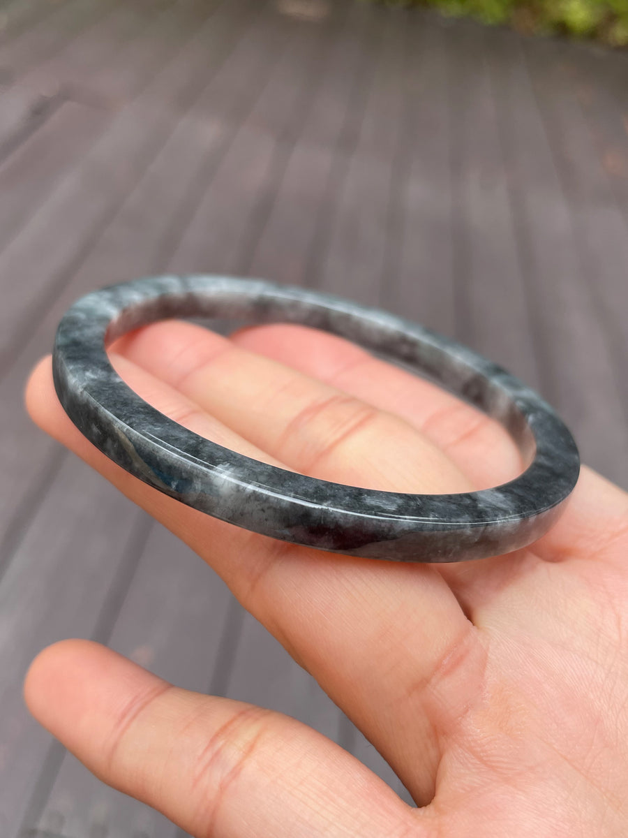 Black Jade Bangle | 60mm (NJBA053) – New Jade